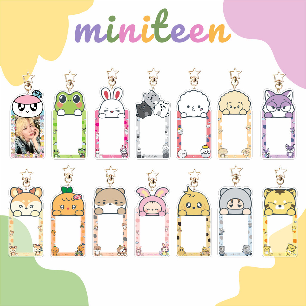 Kpop Seventeen New Cartoon Insert Card Photo Frame Keychain Small Card ...