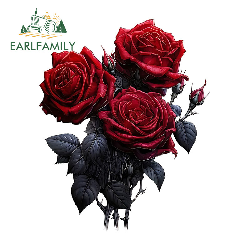 EARLFAMILY 13cm Classical Rose Car Stickers Campervan Surfboard Windows ...