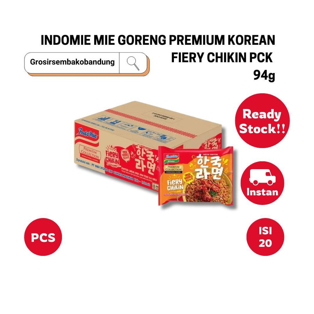 Indomie PREMIUM KOREAN FIERY CHIKIN PCK FRIED NOODLES 94g - 1 Box ...