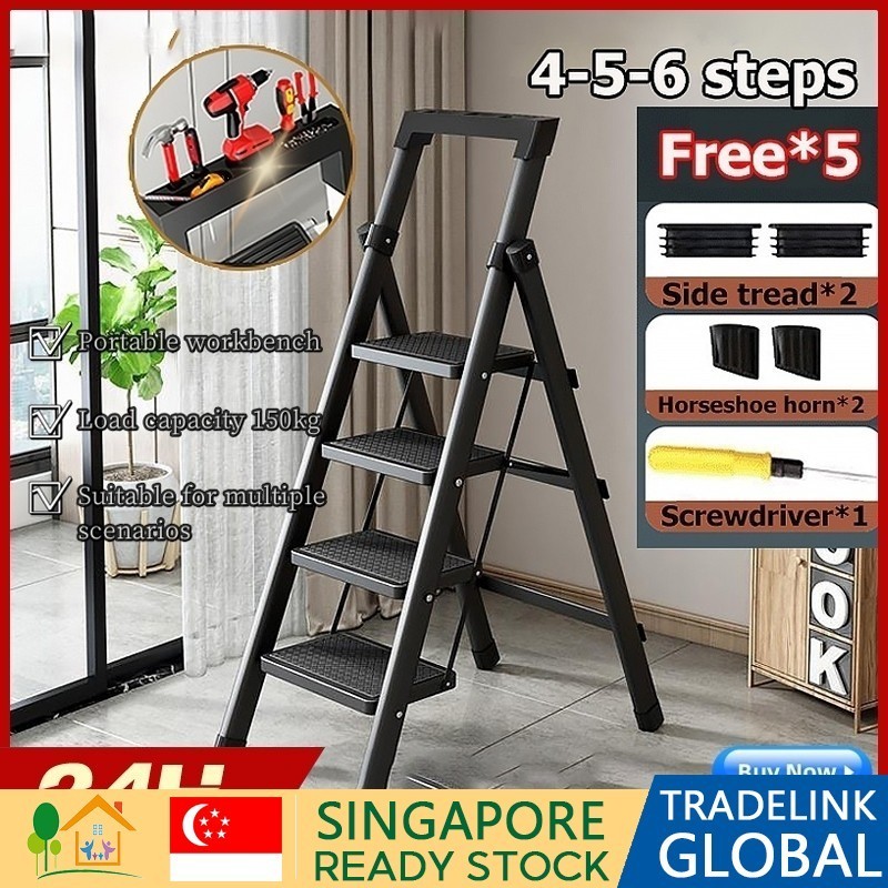 Ladder | 3/4/5/6 Ladder Foldable Steps Metal Folding Ladder Household ...