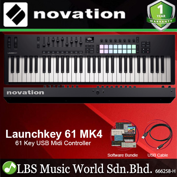 Novation Launchkey 61 MK4/MK3 USB Midi Controller Keyboard with Semi ...