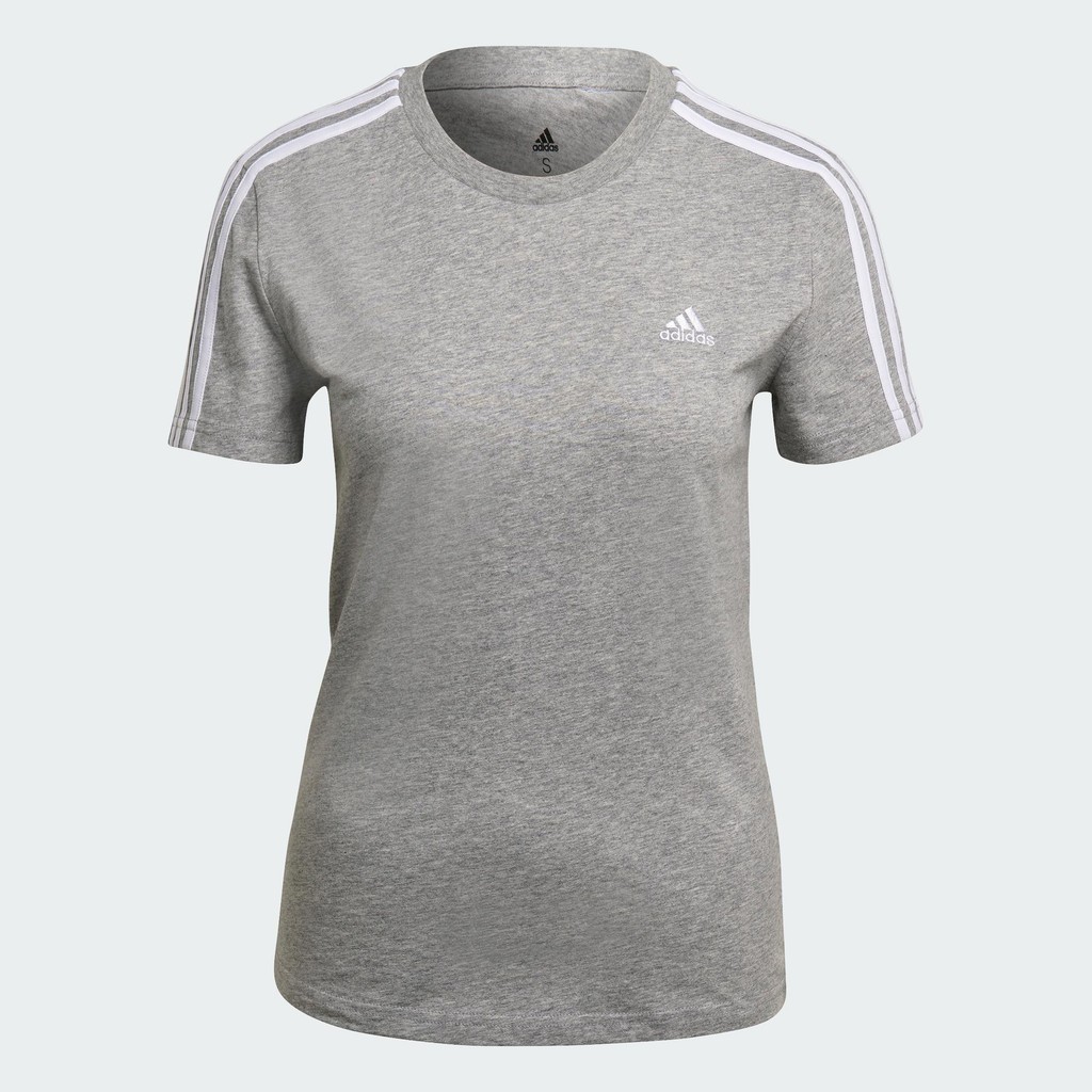 adidas Lifestyle Essentials Slim 3-Stripes Tee Women Grey GL0785 ...