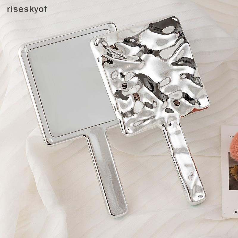 riseskyof Square Handheld Makeup Mirror Liquid Shape Vanity Mirror With ...