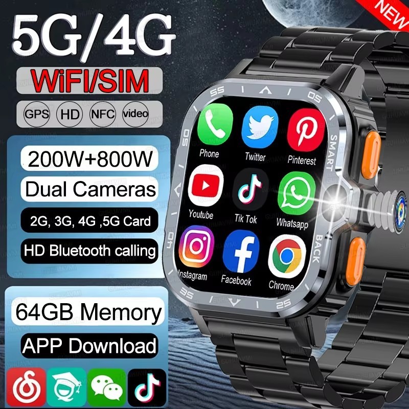 SIM Smart Watch NFC 4G 5G Network Wifi GPS Dual Camera Video Call ...