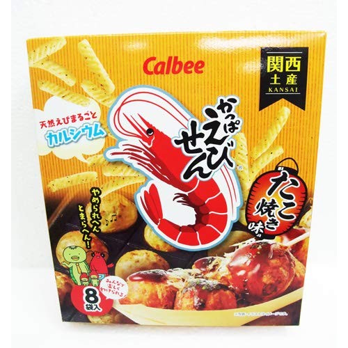 Kansai limited Calbee Calbee Kappa Ebisen 8 bags takoyaki flavor snack ...