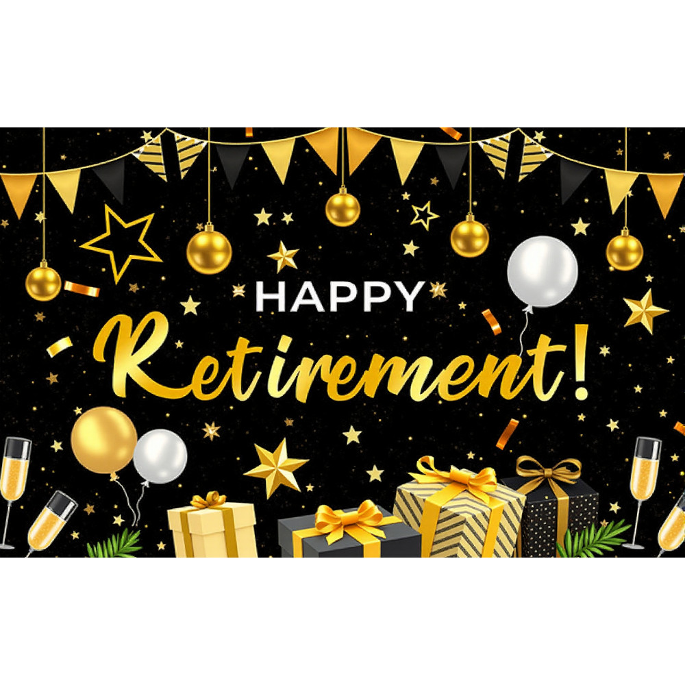 Happy Retirement Party Decorations Large Fabric Retirement Banner ...