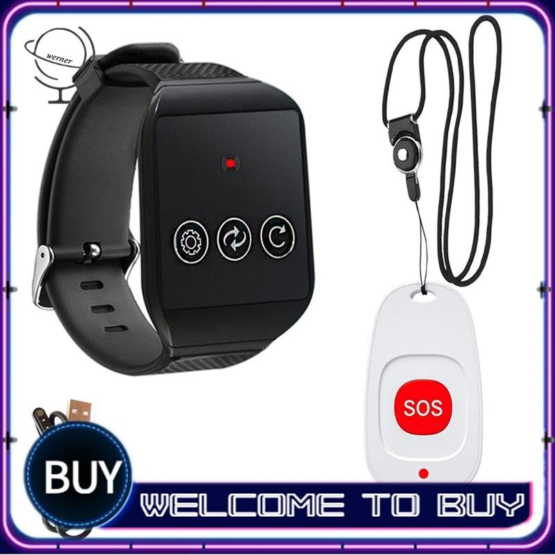 []Caregiver Pager SOS Wireless Waterproof Stable Signal Vibration ...