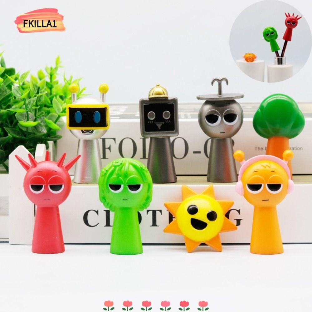 FKILLAONE 8 pcs/set Sprunki Figures Toy, Pencil Cap PVC Action Figure ...
