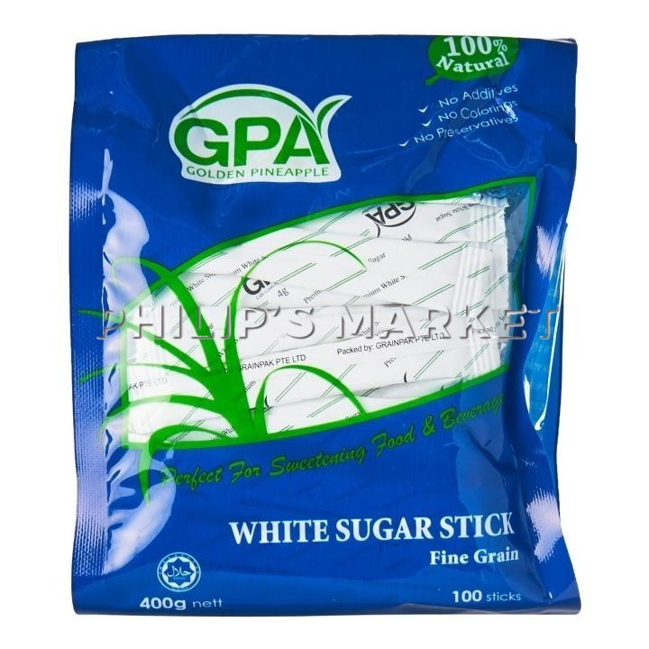 GPA White Sugar Stick For Daily Consumption 400g (100 sticks) | Shopee ...