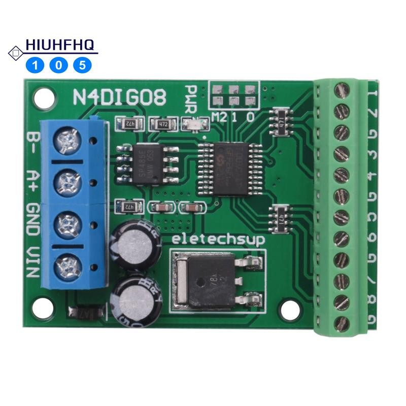 8Ch Input/Output Digital Switch TTL LvTTL CMOS RS485 IO Control Module Modbus Rtu Board for PLC ...