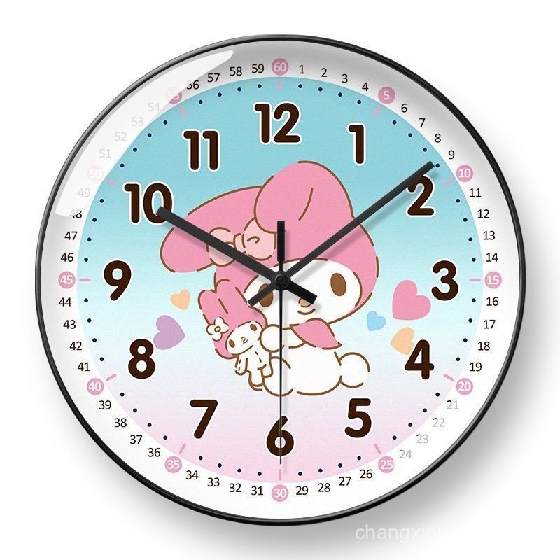 My Melody Clock Cute Cartoon Fashion Living Room Wall Clock Dining Room ...