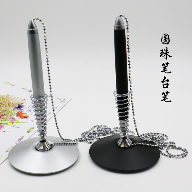 Table Pen Desktop Fixed Ballpoint Pen with Chain Anti-theft Metal ...