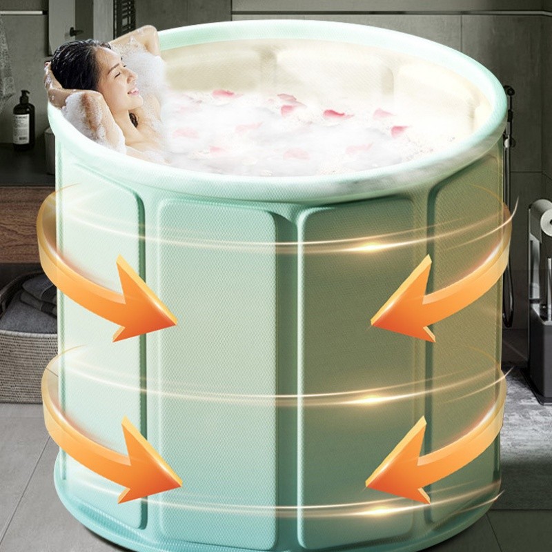 Buam1 Portable Foldable Bathtub for Adults PVC SPA Soaking Standing ...