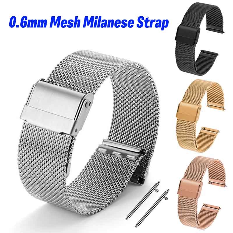 Classic Milanese Thick 0.6mm Mesh Woven Watch Strap for DW 10mm-24mm ...