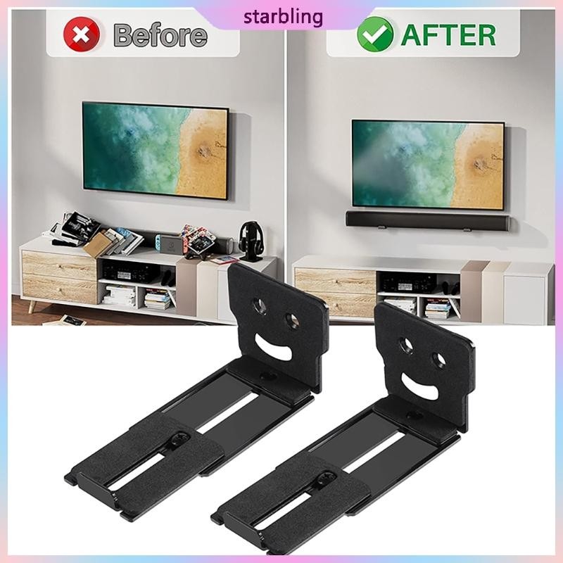 Star 2pcs Adjustable Soundbar Wall Mount Brackets Speaker Wall Stand ...