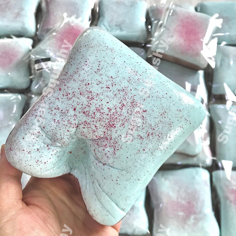 Sugar Squishy Mint Blue Sticky Toast Slow Rising Squishy | Shopee Singapore