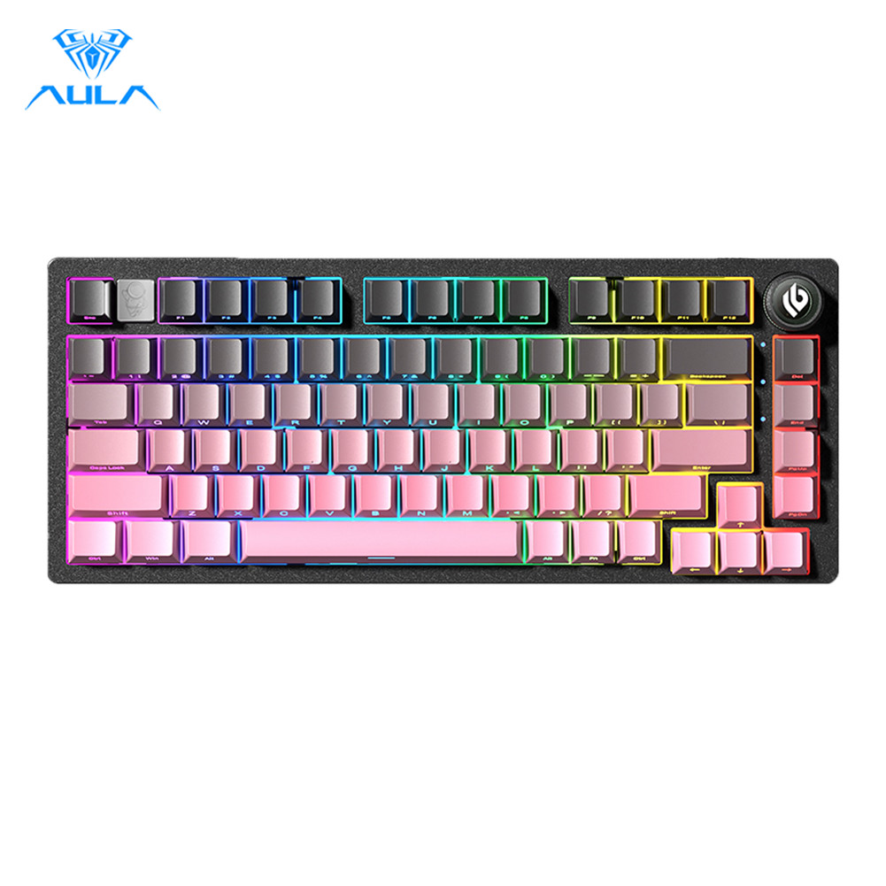 AULA LEOBOG Hi75 75% Side Engraving Mechanical Keyboard 81 Keys Wired ...