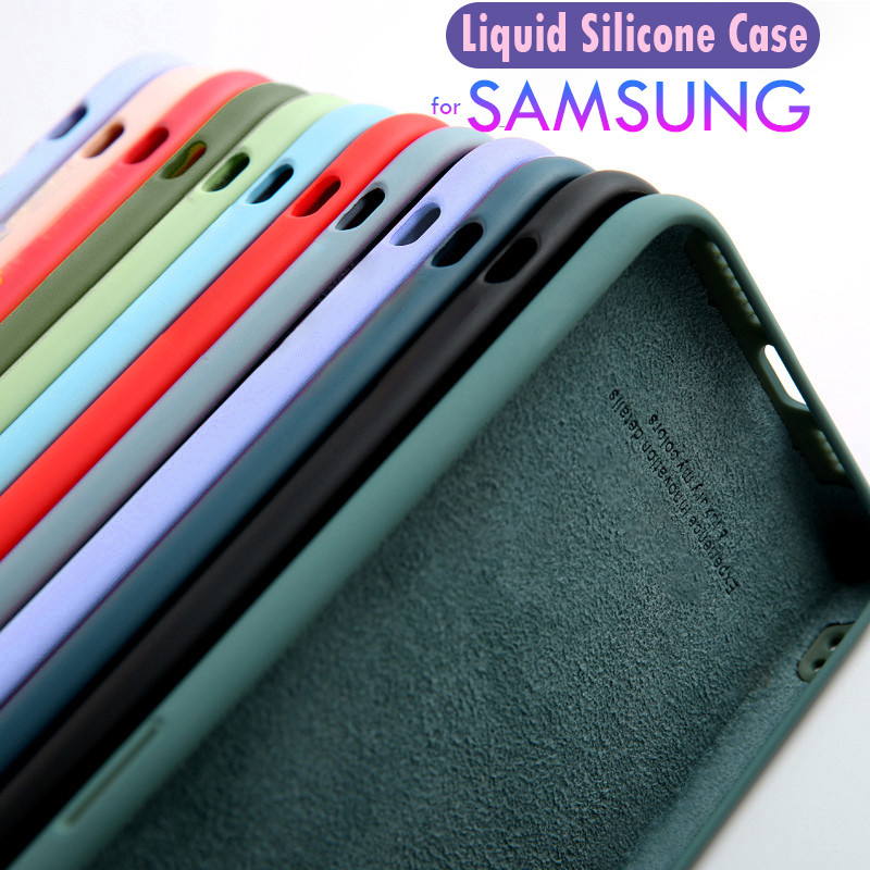 Solid Color Liquid Silicone Case For Samsung Galaxy S25 S24 Ultra S25+ S24+ A05 A04 A04E A14 A54 ...