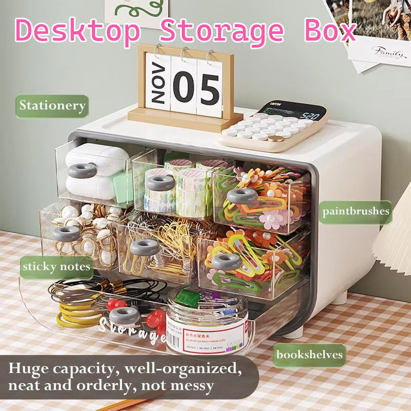 Multifunctional 7-grid storage box Organizer Shelf Desk Organizer Desk ...