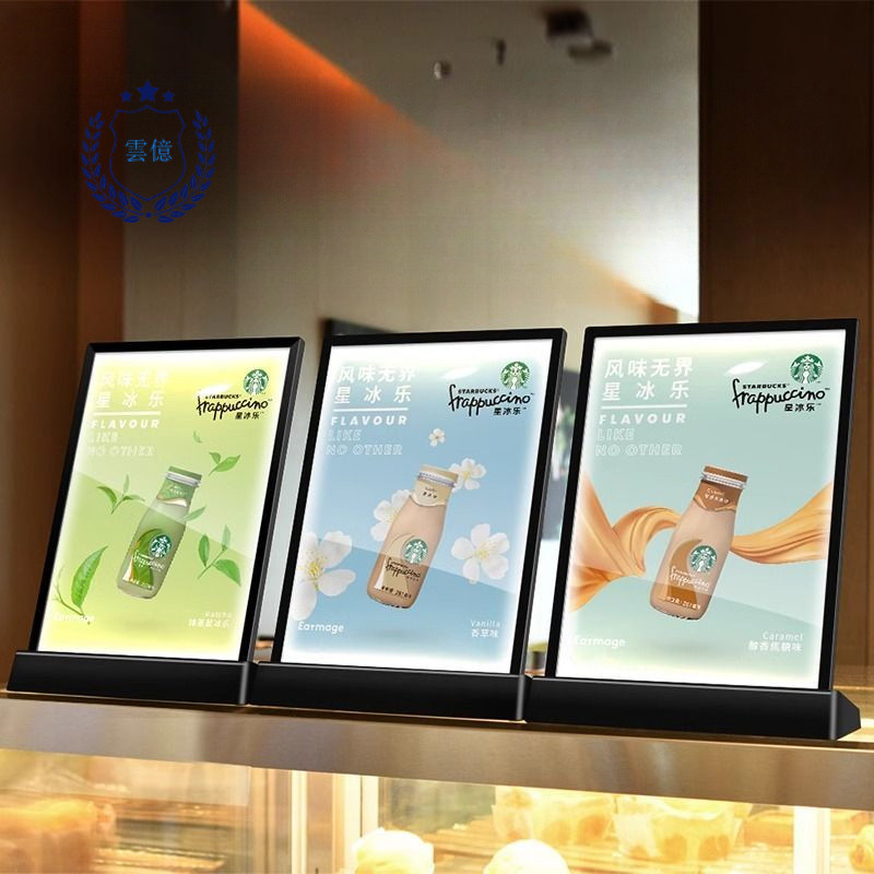 Luminous Menu Display Card Bar Milk Tea Shop Acrylic Place Card Recipe ...