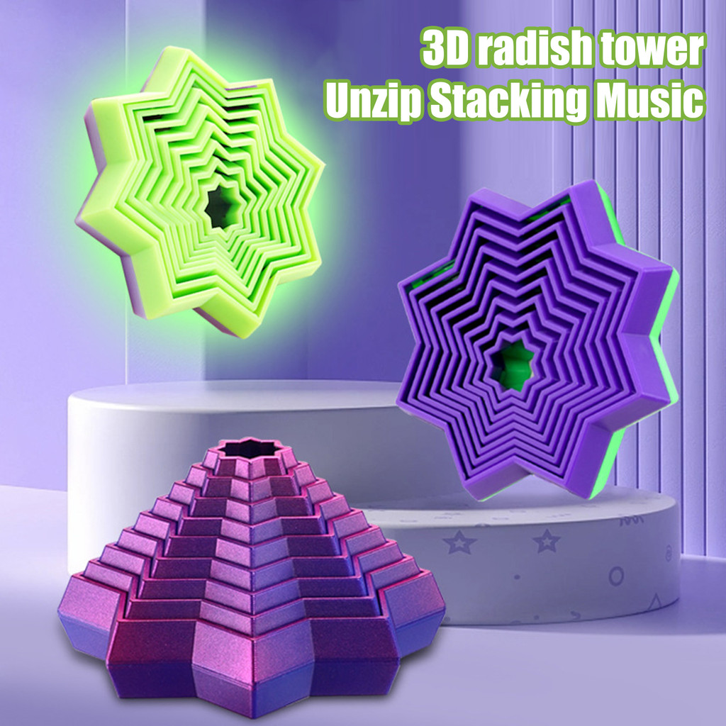 [ALOT]- 3D Printed Fidget Retractable Tower Anxiety Stress Relief ...