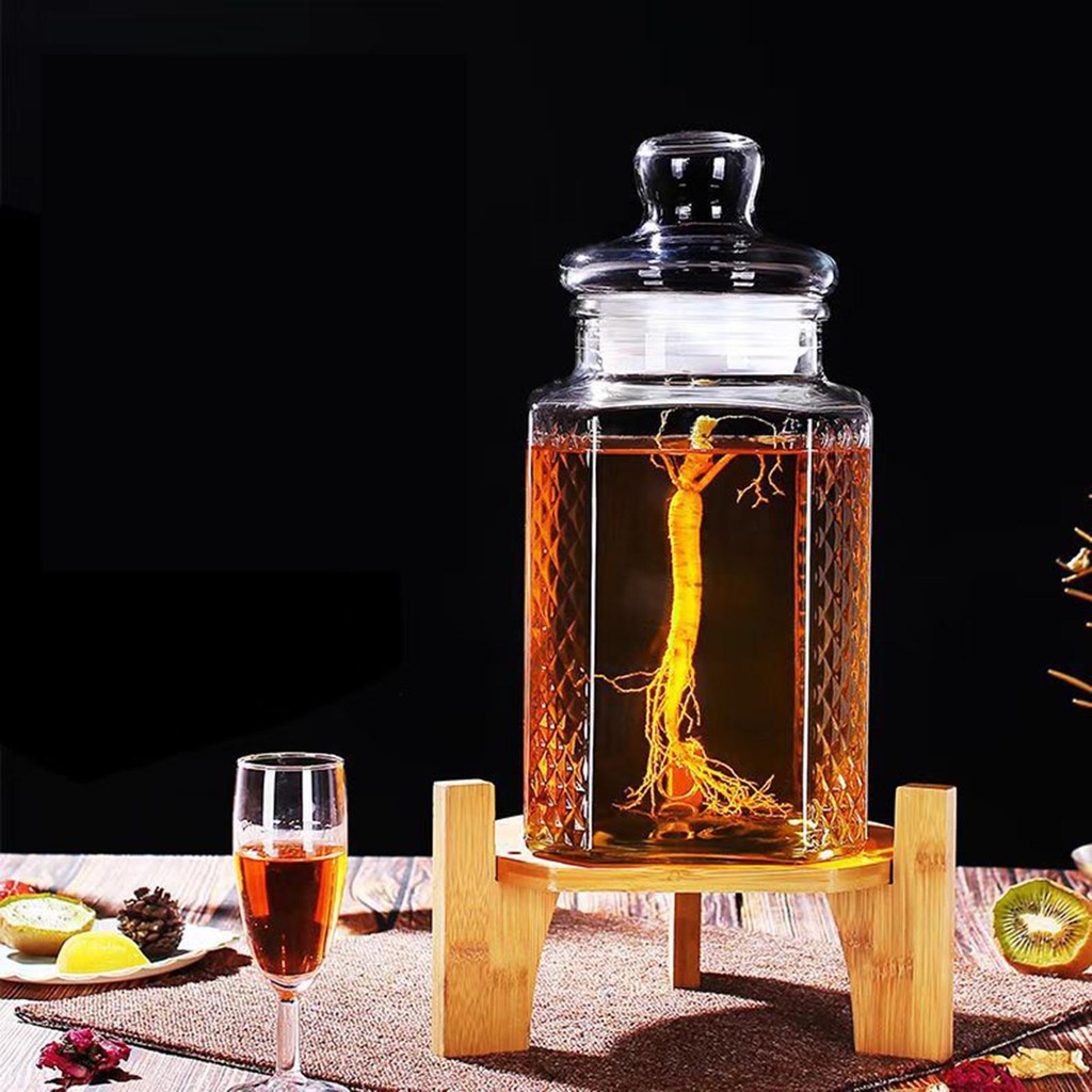 [yiodusi] Drink Dispenser Stand Round Base Multifunction Glass Jar ...