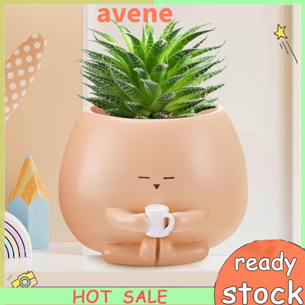 Resin Holding Cup Figure Flower Pots Sitting Design Planter Pots for ...