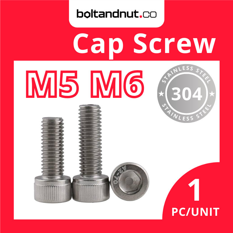 M5 M6 Hex Socket Cap Screw DIN912 | SUS 304 Stainless Steel Grade A2-70 ...