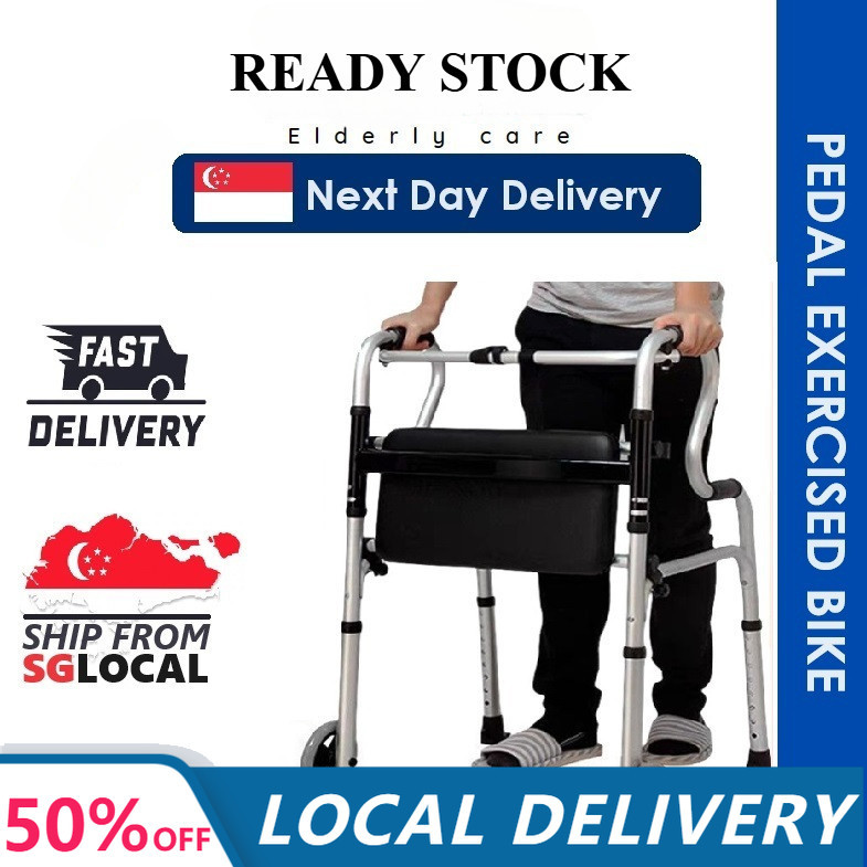 Elderly walking stick Walker Walking Aid Adjustable Frame Medical ...