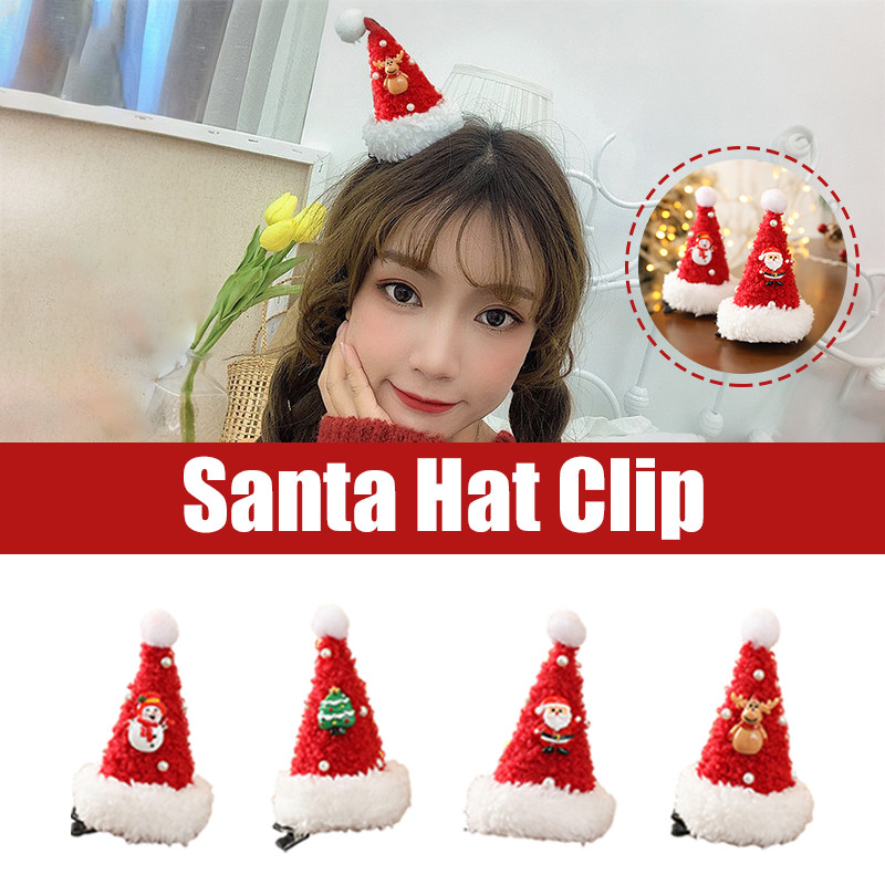 Christmas Hat Hairpin Christmas Hair Clips | Christmas Small Cute Gifts ...