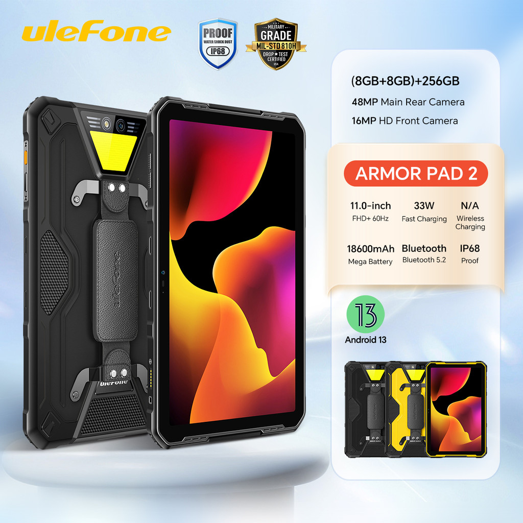 Ulefone Armor Pad 2 Rugged Tablet PC 16GB+256GB 11 inch Android 13 4G ...