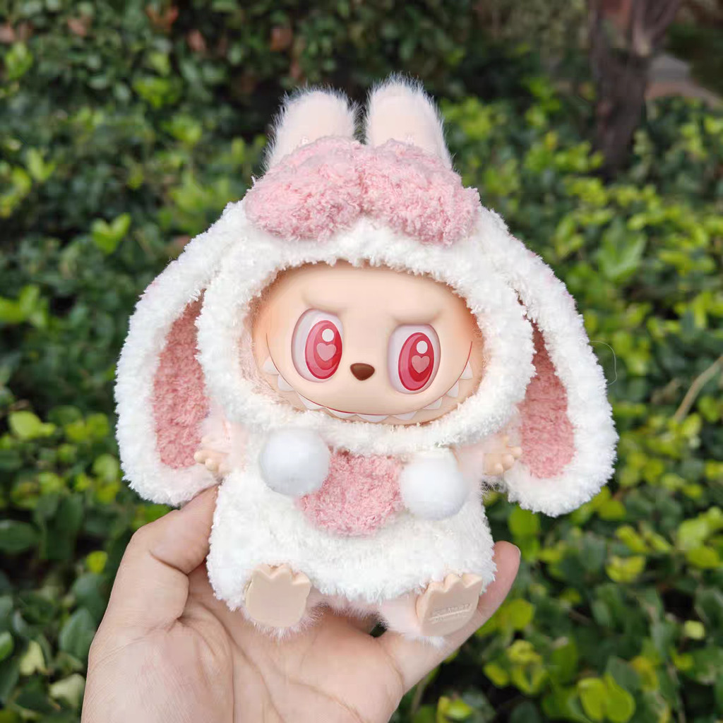 For 17cm Labubu Dolls Accessories DIY Doll Clothes Long Eared Furry ...