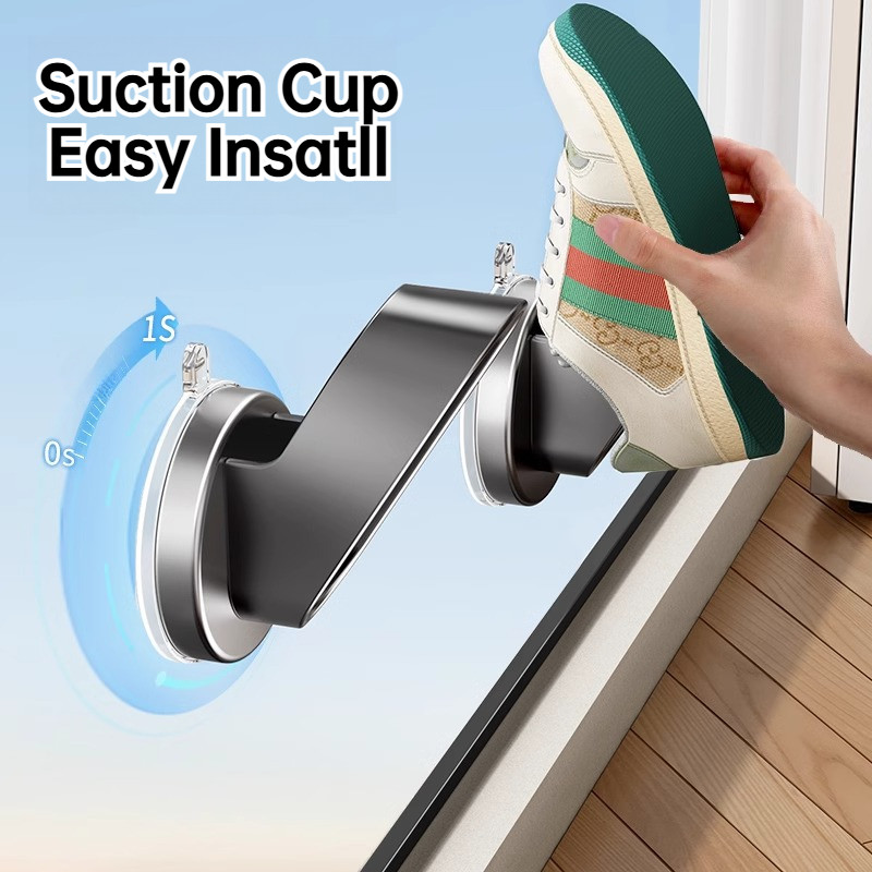 Suction Cup Shoe Drying Rack, Wall Mount Shoe Shelves Shoes Stand, No ...