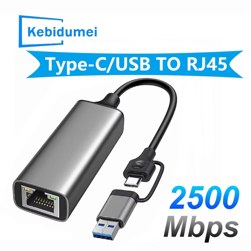 2500Mbps Type C to Network Card RJ45 LAN 2.5Gbps USB 3.0 Converter USB ...