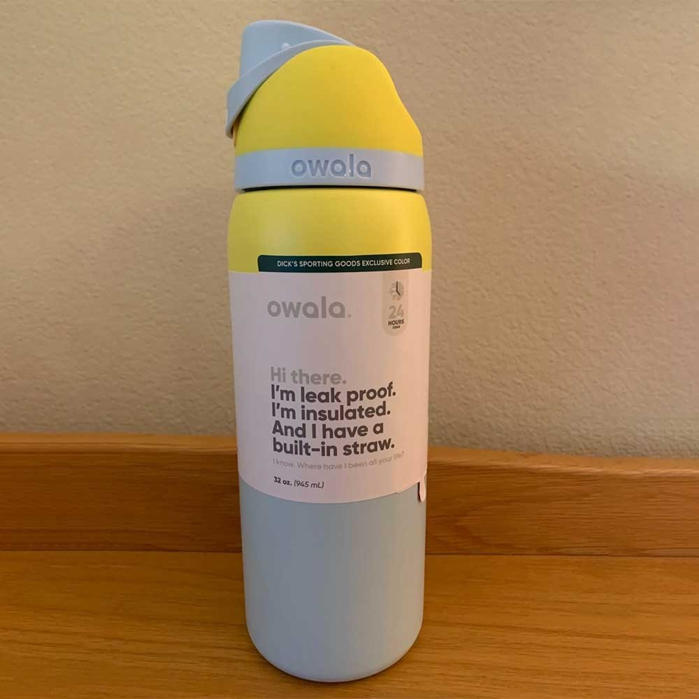 Owala "Sun and Sea" Limited Edition 32 oz Free Sip Yellow & Blue ...