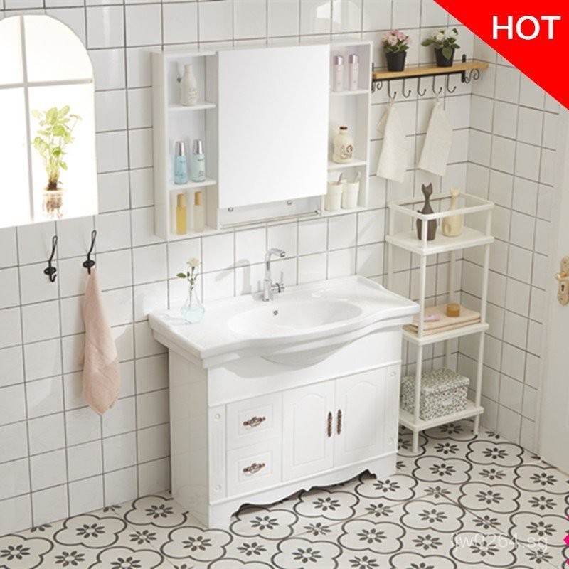 Small Apartment Basin Washstand Combination Cabinet Bathroom Large ...