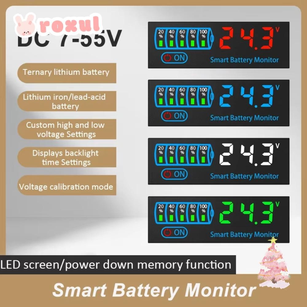 ROXUL Lead Acid Battery Tester, LED Display Meter Module Battery Level ...