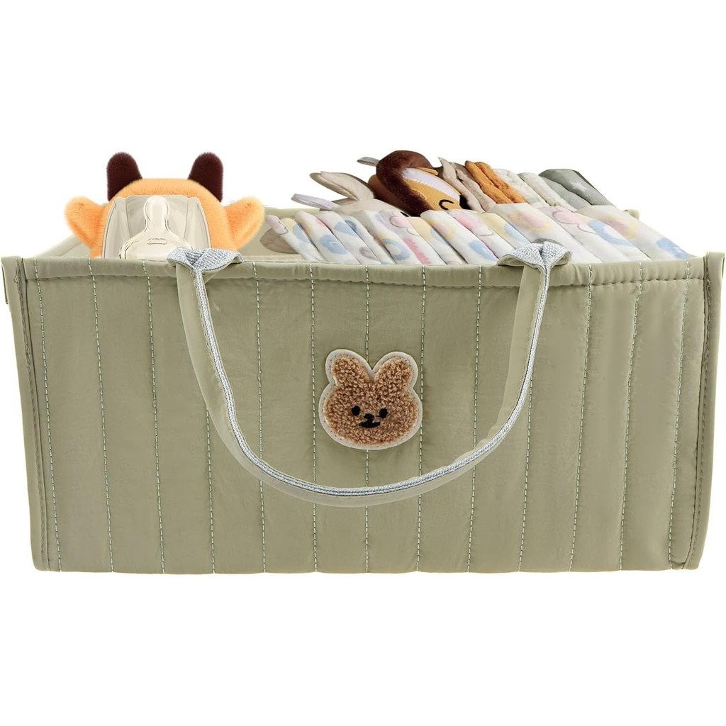 BAODBF Nappy Caddy for Newborn Nursery Storage With Detachable ...