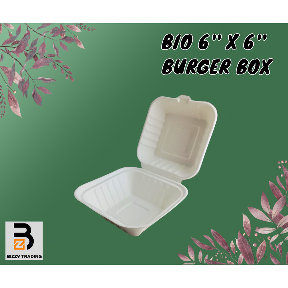 Biodegradable Burger Box / Sugarcane Burger Box / Cake Box / Disposable ...