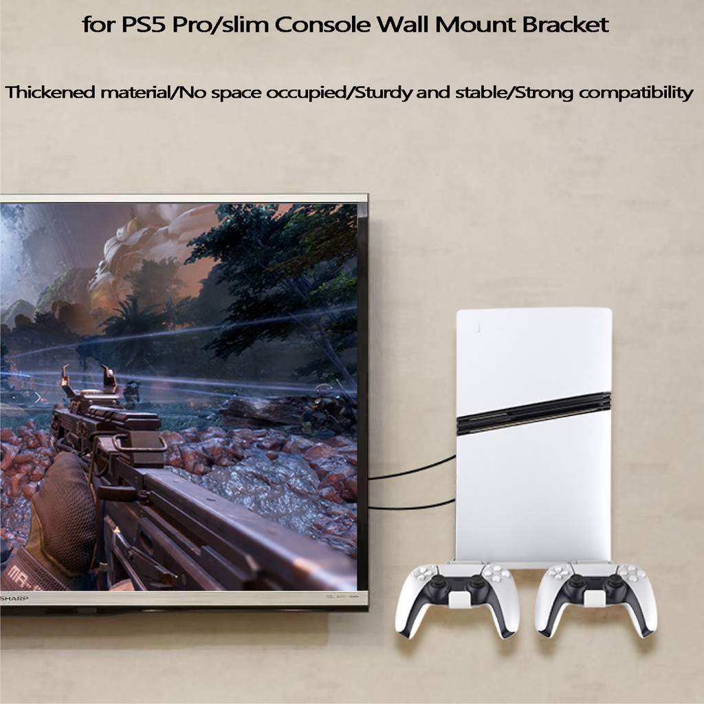 Wall Mount Bracket Base with Controller Holder Wall Hanging Stand for ...