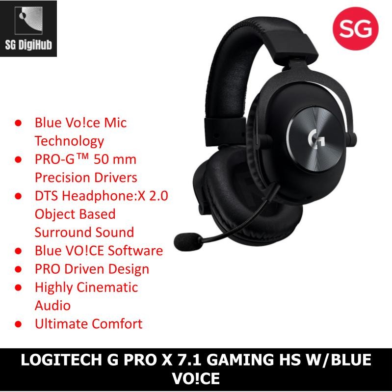 Logitech G Pro X SE Wired Gaming Headset, 7.1 Surround, BLUE VO!CE, PRO ...