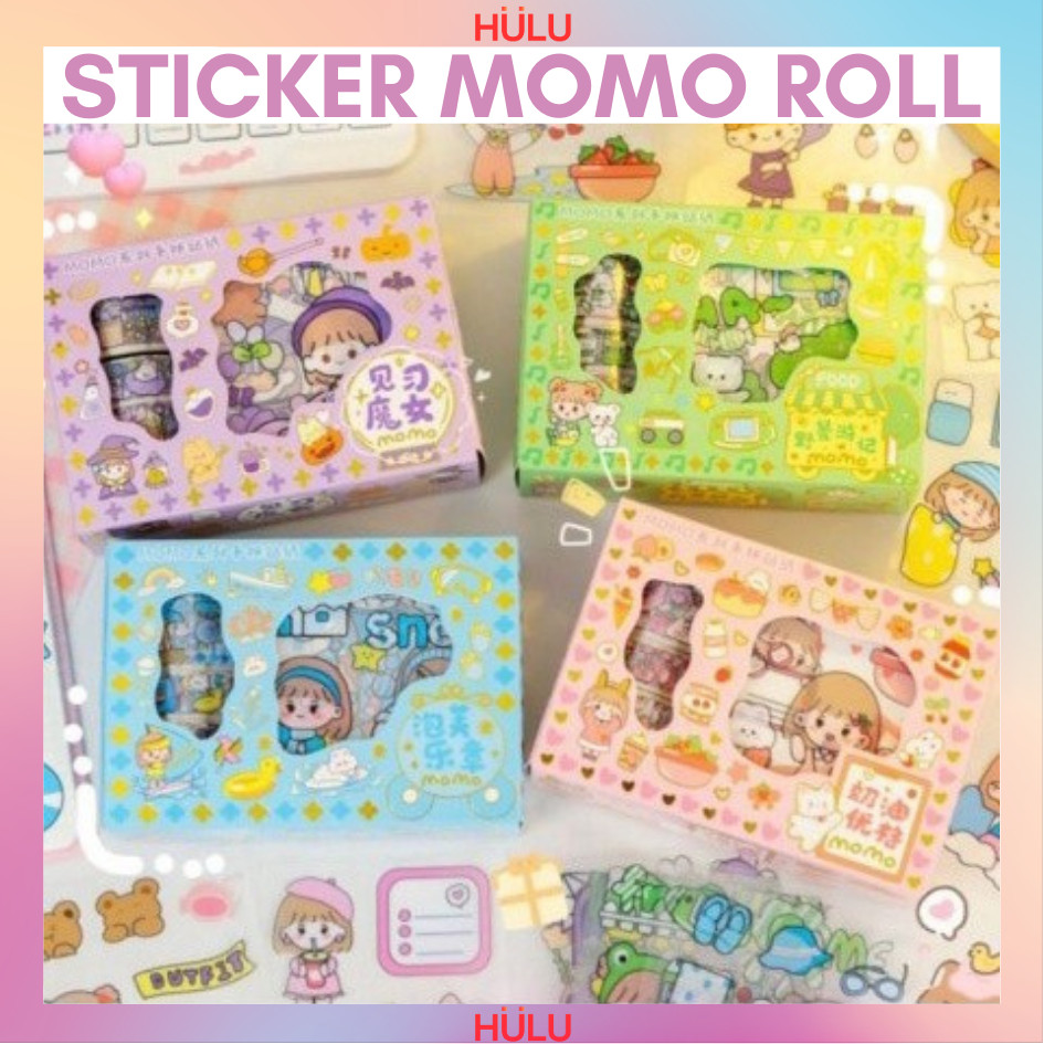 2D Roll Sticker Set Book Sticker Bottle Roll Sticker SET (1 Box 4 Rolls ...