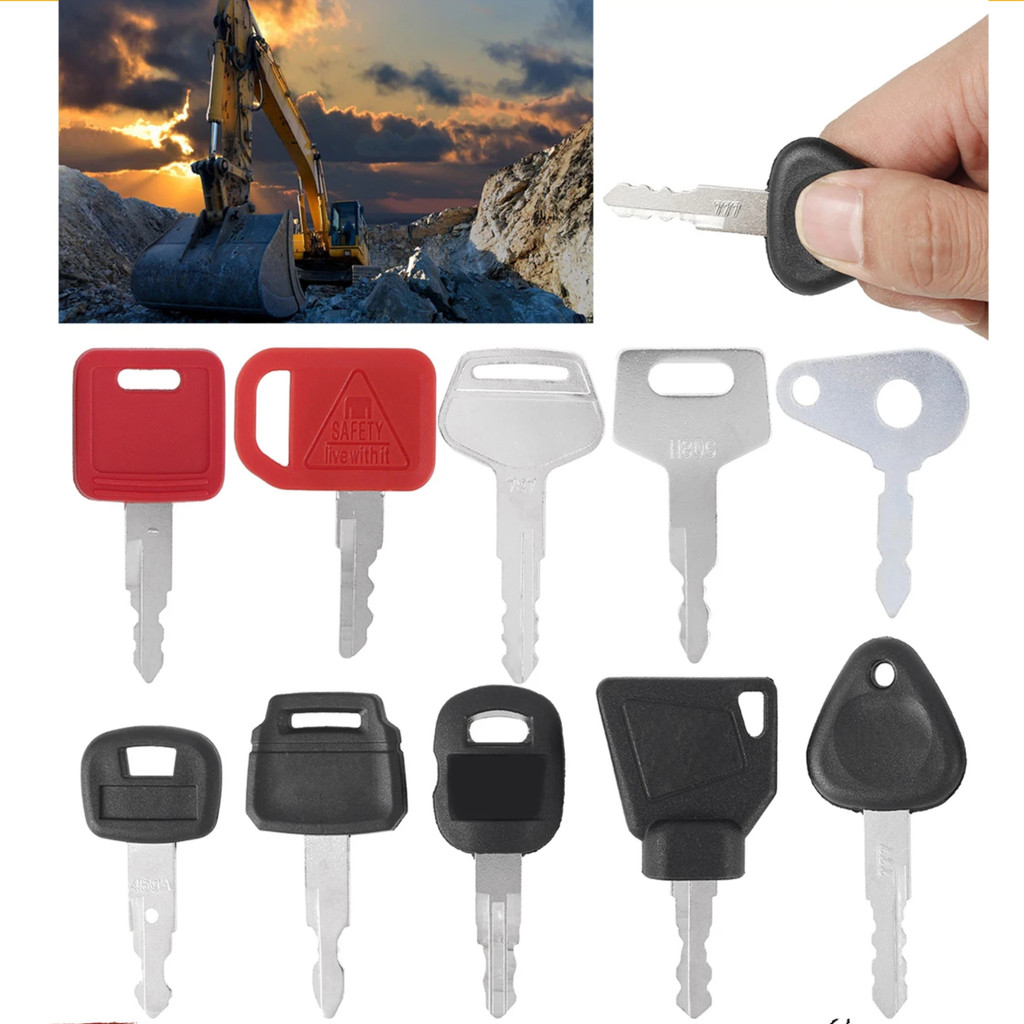 10 Keys Heavy Equipment Key Set Construction Ignition Key Agricultural ...