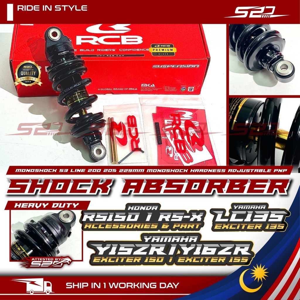 Shock Absorber RCB RS150 RSX 150 Y15 Y16 LC 200 205 229MM S3 LINE ...