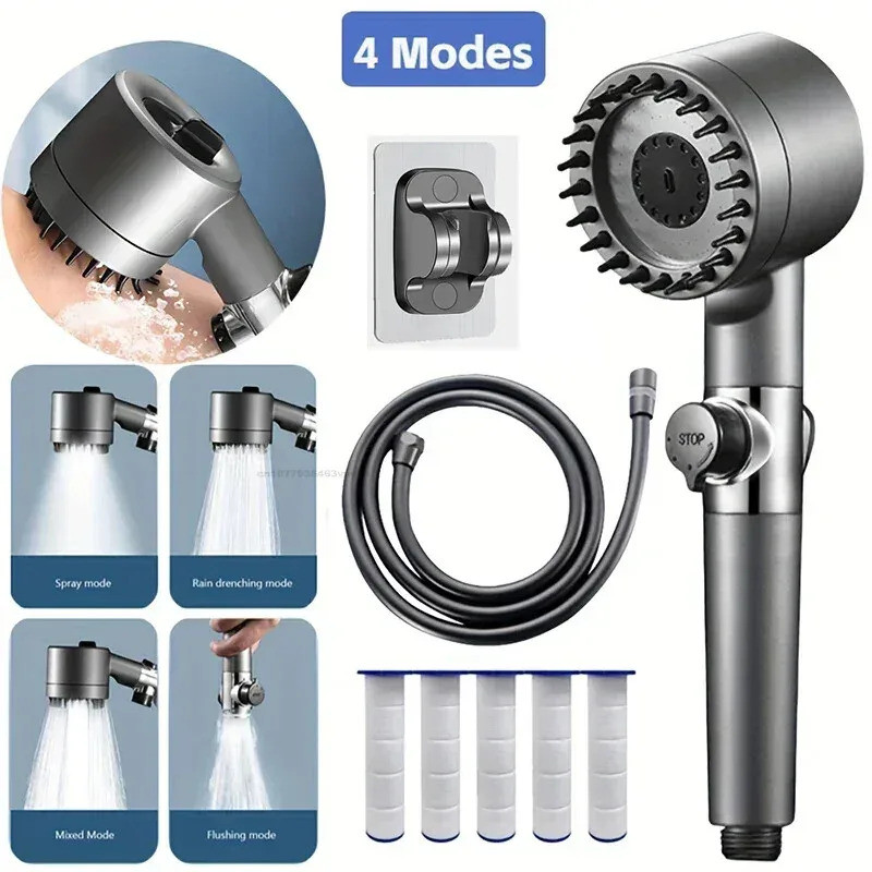 Shower head kit high pressure shower head for Hard Water High Pressure ...