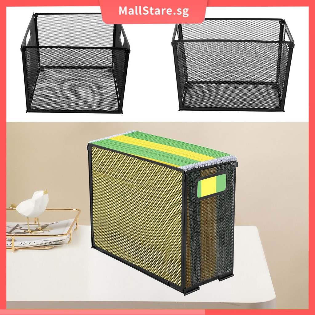 Hanging File Organizer Metal File Holder Box with Handle Letter Sized ...