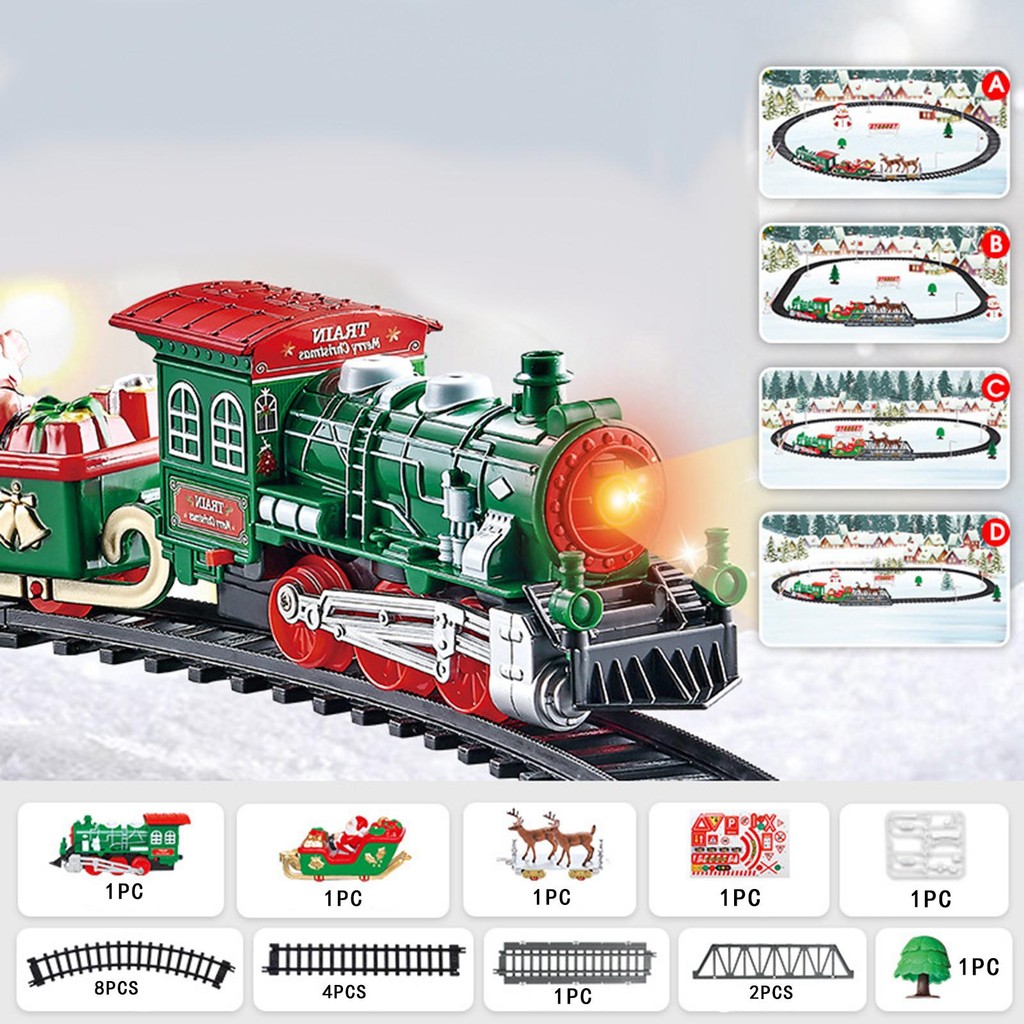 [cuticate11] Christmas Electric Train Set Electric Toy Train Set Light ...
