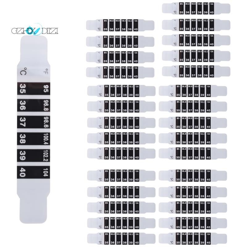 30 Pcs Forehead Thermometer Strips Adhesive Thermometer Strips Reusable ...
