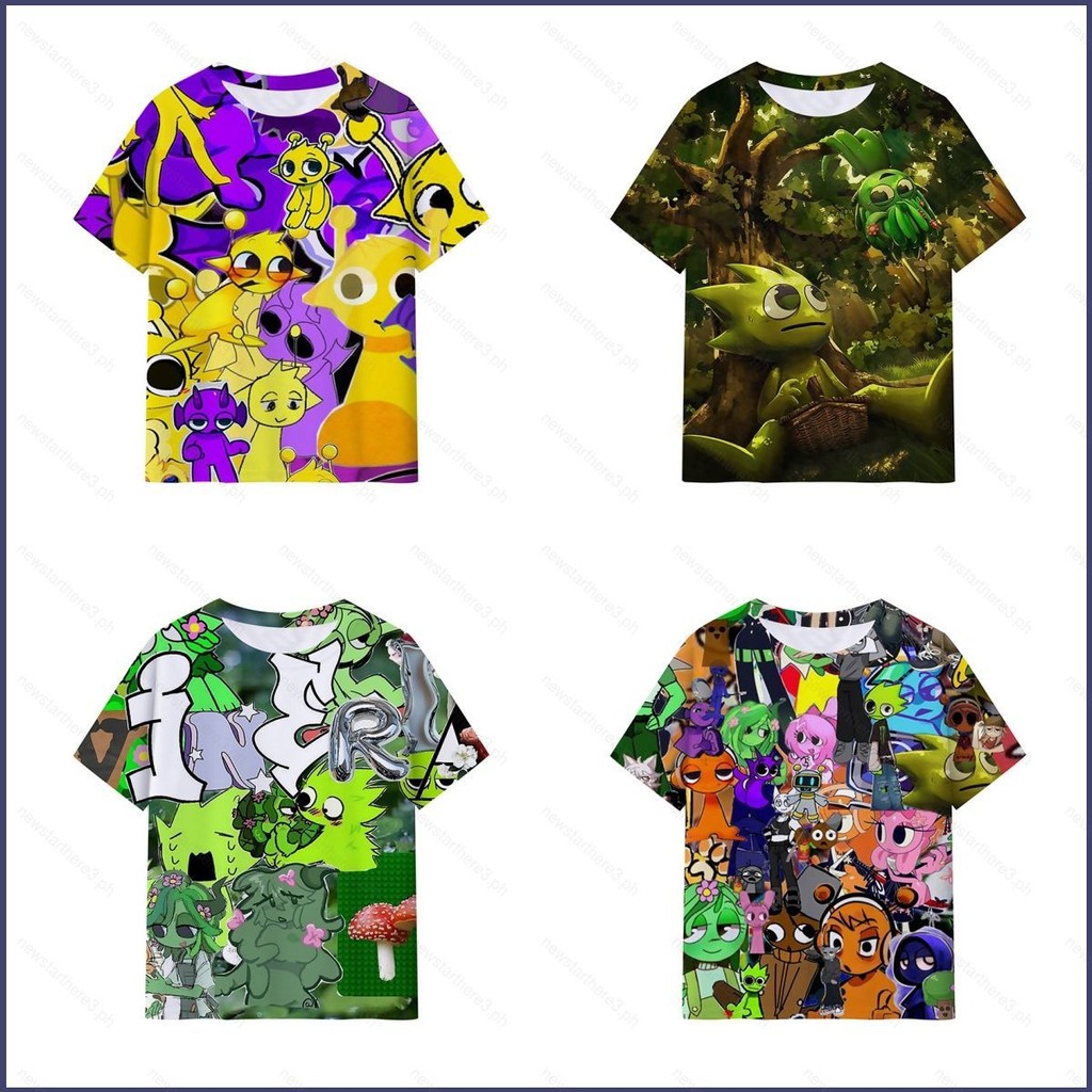 YE Incredibox Sprunki Cosplay cloth Full Graphic summer T-shirt Anime ...