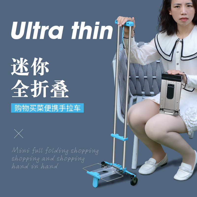 Foldable Portable Hand Buggy Shopping Shopping Mini Luggage Trolley ...